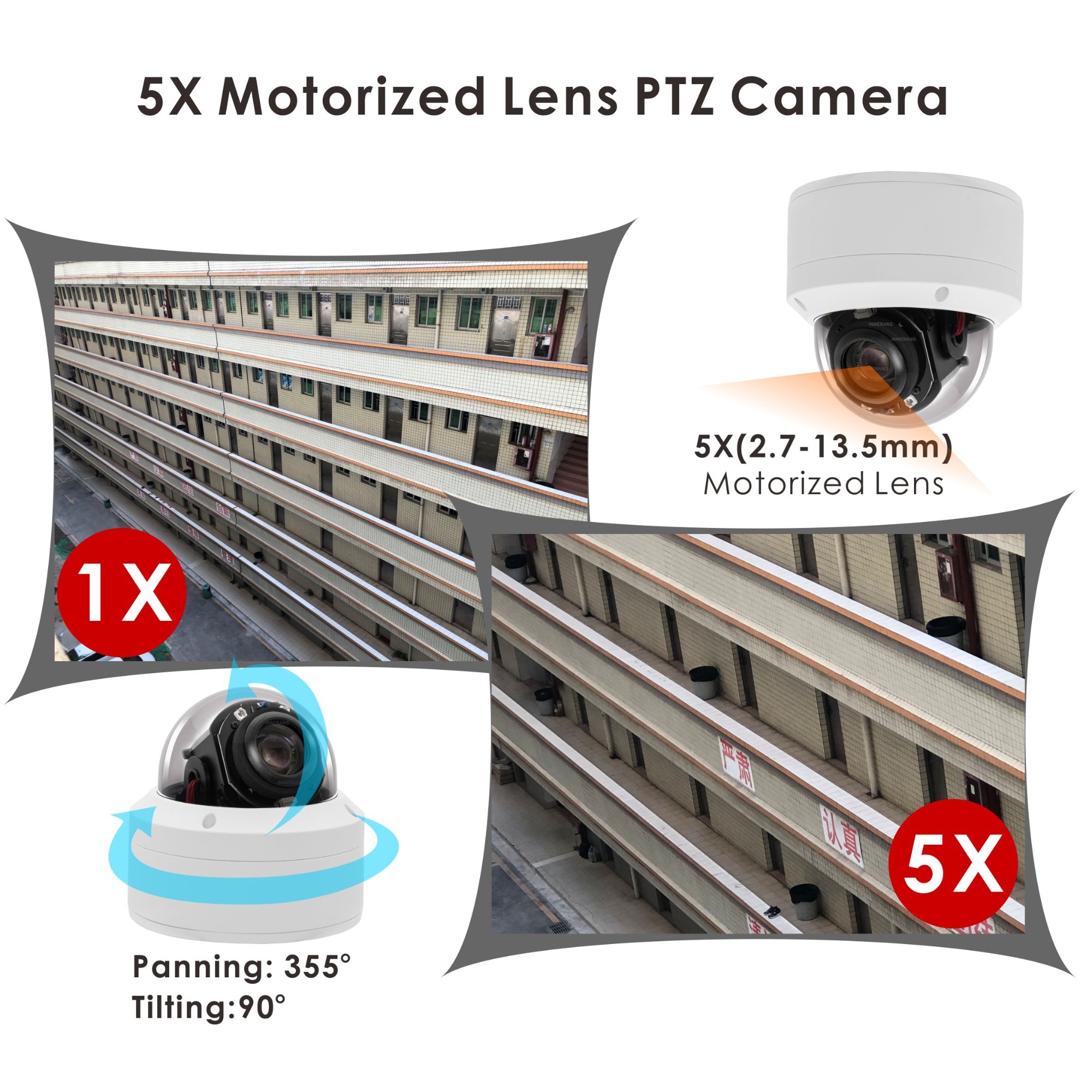 Hikvision Compatible HD 1080P POE IP PTZ 5X MF Camera Audio in